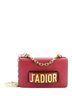Dior J'adior Flap Bag Leather Mini Crossbody Bag - Red