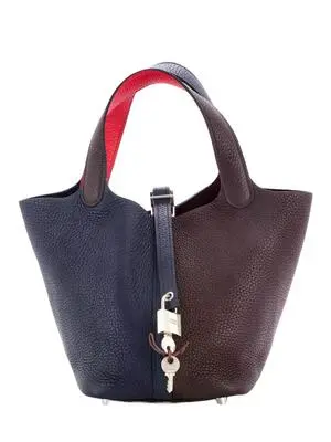Hermès Casaque Picotin Lock Bag Clemence Pm Bucket Bag - Blue