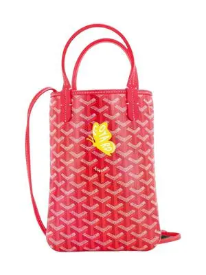 Goyard Poitiers Printed Coated Canvas And Printed Canvas Mini Tote Bag - Red