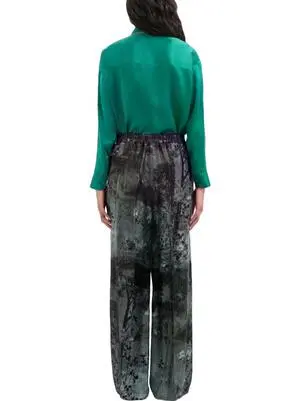 PIERRE-LOUIS MASCIA Floral-print Palazzo Trousers - Grey