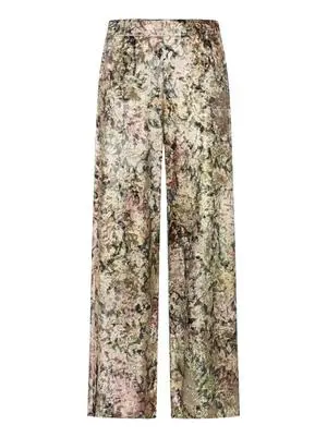 PIERRE-LOUIS MASCIA Ranada Floral-motif Trousers - Neutrals