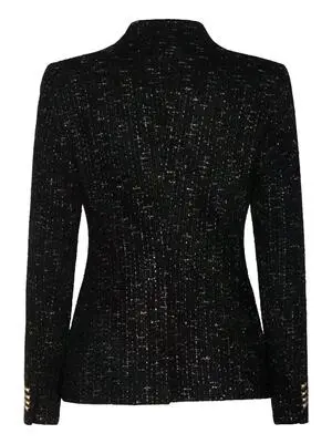 Tagliatore Double-breasted Tweed Blazer - Black