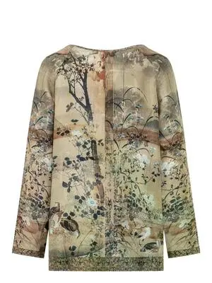 PIERRE-LOUIS MASCIA Aloe Landscape-print Blouse - Neutrals