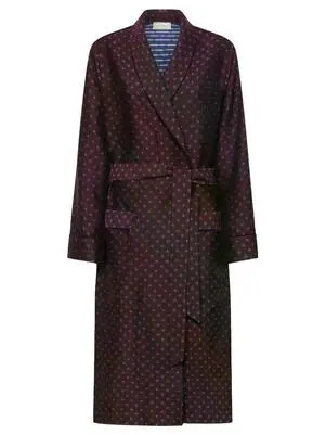 PIERRE-LOUIS MASCIA Geometric-pattern Dressing Gown - Red