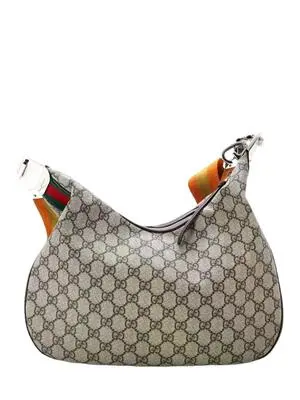 Gucci Attache Shoulder Bag Gg Coated Canvas Medium Hobo Bag - Brown