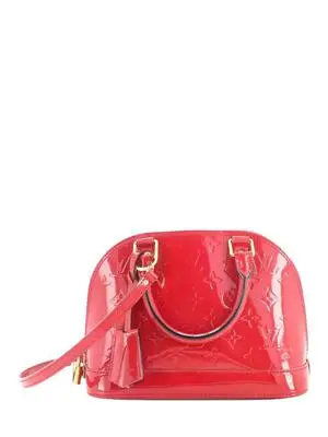 LOUIS VUITTON Alma Handbag Monogram Vernis Bb Shoulder Bag - Red