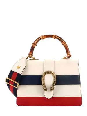 Gucci Dionysus Bamboo Top Handle Bag Colorblock Leather Medium Satchel - Neutrals