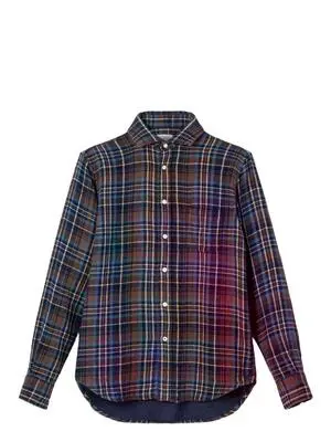Hartford Paul Double-faced Checked Flannel Shirt - Brown