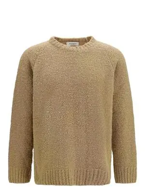 LANEUS Raglan-sleeve Bouclé Sweater - Neutrals