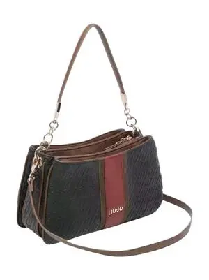 Liu Jo Monogram-embossed Panelled Shoulder Bag - Brown