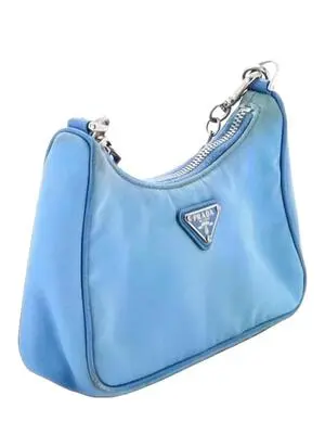 Prada Re-edition Tessuto Mini Hobo Shoulder Bag - Blue