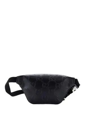 Gucci Gg Embossed Perforated Leather Small Belt Bag - Black