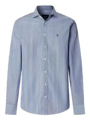 HACKETT  Stripe Long-sleeve Cotton Shirt - Blue