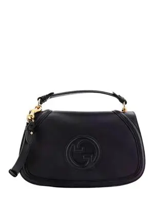 Gucci Gucci Blondie Leather Top Handle Shoulder Bag Black
