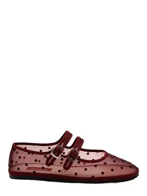 GONDOLINA SHOES Carnival Polka-dot Mesh Double-strap Mary Jane Shoes - Red
