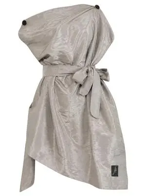 STUART TREVOR Crinkle Taffeta Pirate Dress - Silver