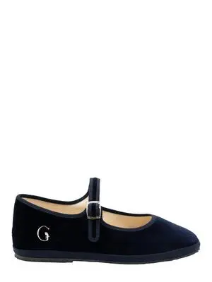 GONDOLINA SHOES Torcello Ocean Velvet Mary Jane - Blue