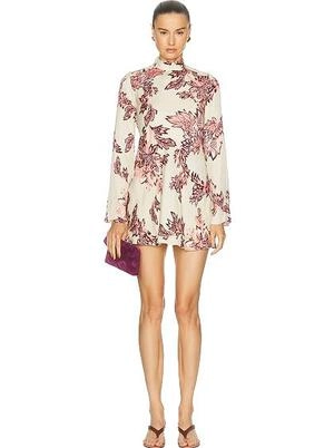 Hemant & Nandita Biased Mock Neck Mini Dress - Multi