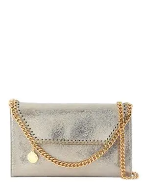 Stella McCartney Falabella Mini Metallic Vegetarian Material Shoulder Bag - Silver