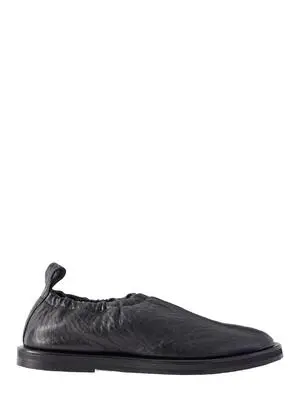 Studio Nicholson Korine Crinkled Leather Loafers - Black