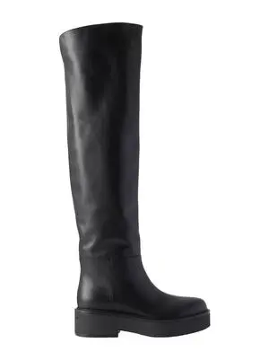 GIANVITO ROSSI Leather Over-the-knee Boots - Black