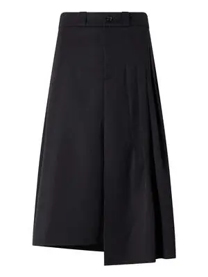 Our Legacy Origami Asymmetric Pleated Virgin Wool Skirt - Black