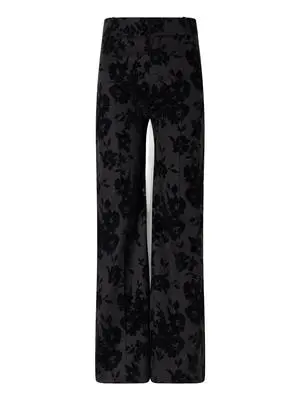 DESTREE Yoshimoto Flocked Straight-leg Trousers - Black
