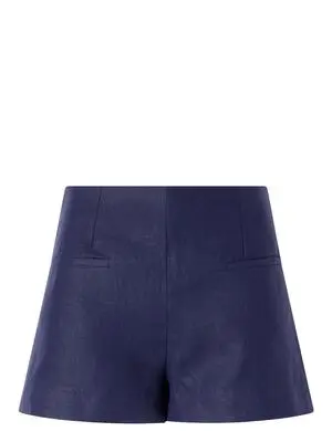 Faithfull The Brand Leora High-rise Linen Shorts - Blue