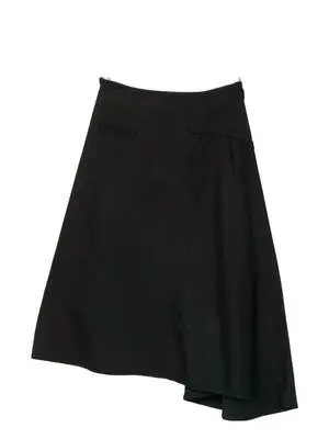 Yohji Yamamoto Asymmetric Panelled Mini Skirt - Black