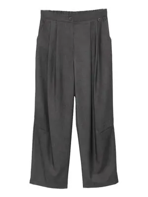 Dixie Pleated Straight-leg Trousers - Grey