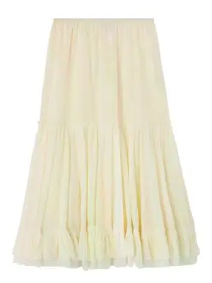 GANNI GANNI Nylon Tiered Midi Skirt