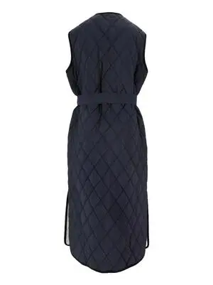 Fabiana Filippi Quilted Belted Gilet - Blue