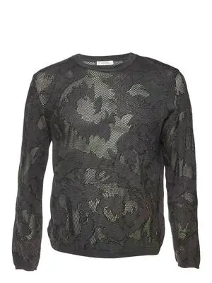 Versace Floral Mesh Pullover - Grey
