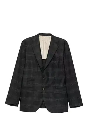 Eleventy Check-pattern Blazer - Grey