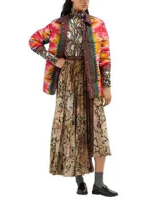PIERRE-LOUIS MASCIA Ceto Tapestry-print Asymmetric Midi Skirt - Neutrals
