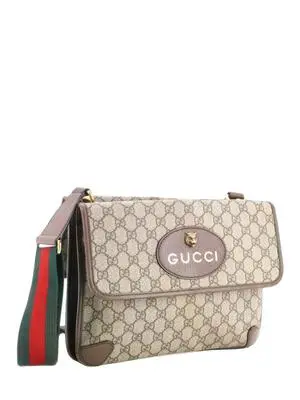 Gucci Neo Vintage Flap Messenger Gg Coated Canvas Medium Cross Body Bag - Brown
