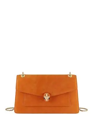 BVLGARI Suede Serpenti Forever Top-handle Bag - Orange