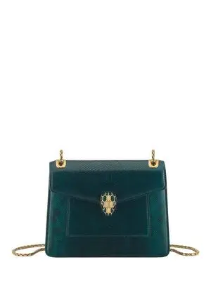 BVLGARI Karung Leather Serpenti Forever Cross-body Bag - Green