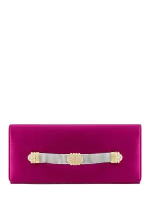 BVLGARI Satin Tubogas Evening Clutch Bag - Pink