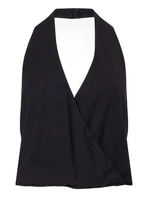 REFORMATION Lois Halterneck Knit Top - Black