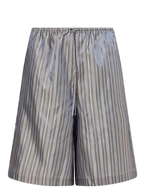 REFORMATION Striped Satin Shorts - Graphite