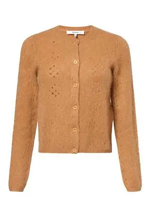 FRAME Cropped Wool And Cashmere-blend Cardigan - Camel