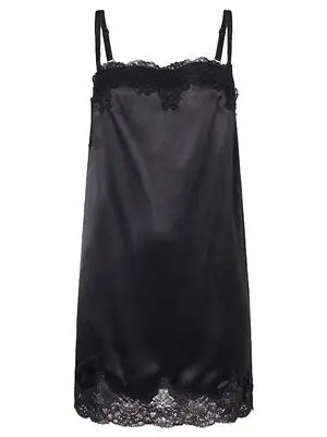 REFORMATION Emma Rose Silk Mini Dress - Black