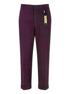 MANUEL RITZ Pressed-crease Turn-up Trousers - Purple