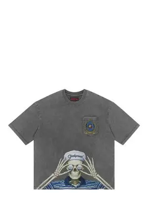 GODSPEED Golf Days Graphic-print Chest-pocket T-shirt - Grey