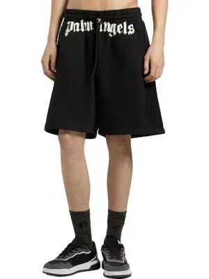 Palm Angels Logo-print Drawstring Shorts - Black
