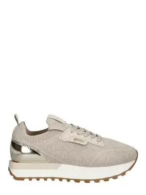 Liu Jo Glitter-effect Metallic-panel Sneakers - Neutrals