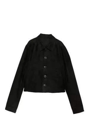 Rick Owens Cropped Button-up Jacket - Black