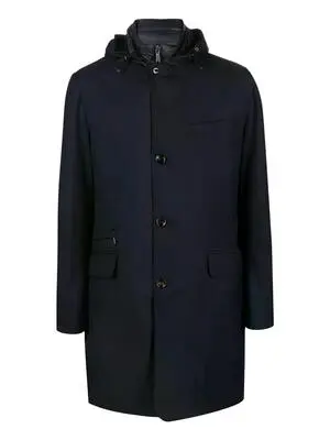 MOORER Hooded Coat - Blue