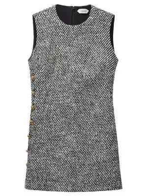 Versace Wool Bouclé Mini Dress - Grey